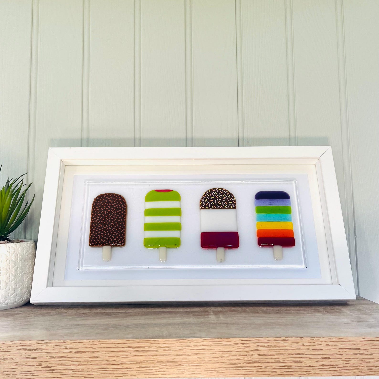 Fused Glass Fun Fab Ice Lolly Wall Art - Fused Glass Art, Cornish Fused ...