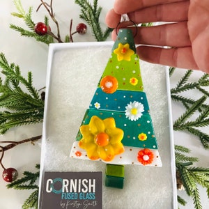 Fused Glass Christmas Tree Decoration, Tree Decoration, Christmas ...