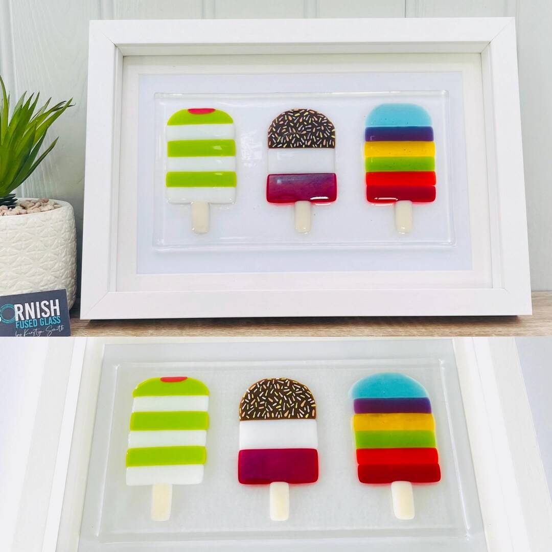 Fused Glass Fun Fab Ice Lolly Wall Art - Fused Glass Art, Cornish Fused ...