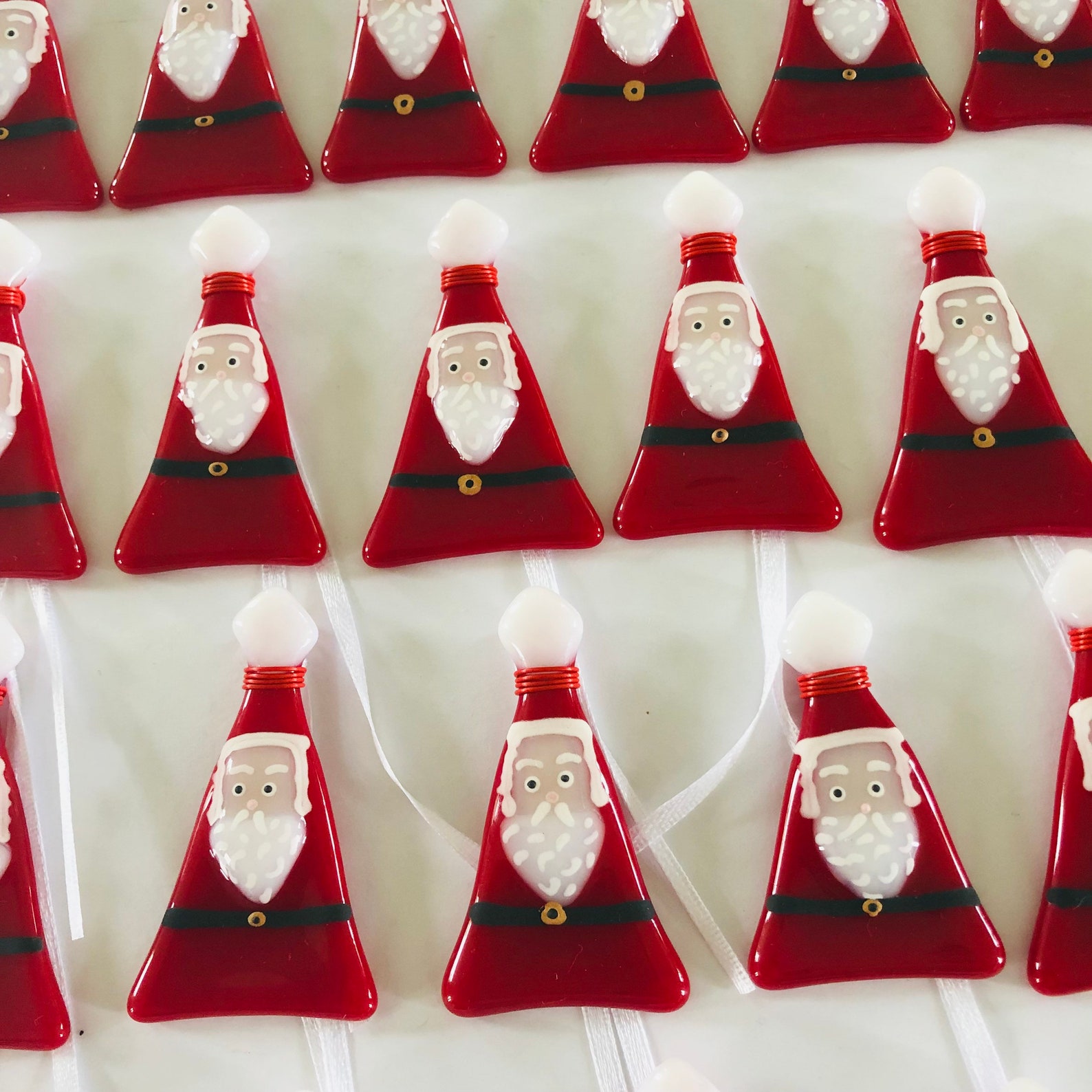 Fused Glass Santa Decoration Fused Glass Decoration Father - Etsy
