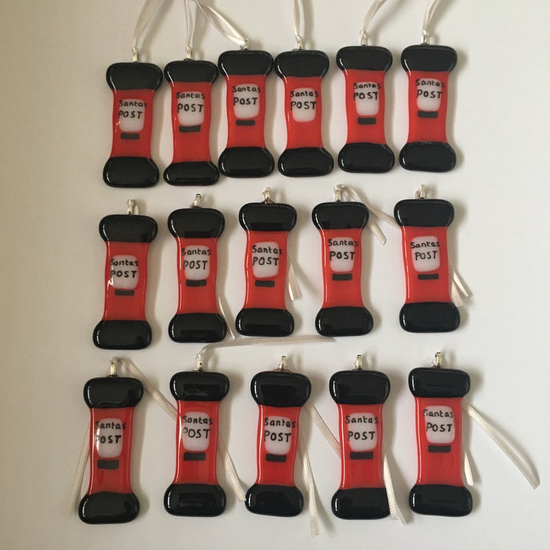 Fused Glass Christmas Decoration fused Glass Post Box Tree | Etsy