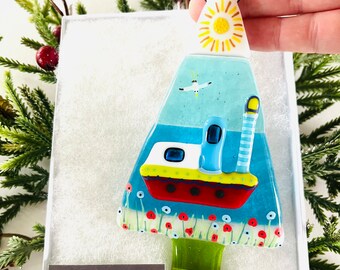 Fused Glass Christmas Tree Decoration, Tree Decoration, Christmas ...