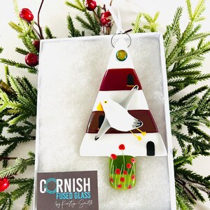 Fused Glass Cornish Lighthouse Christmas Tree Decoration, Tree ...
