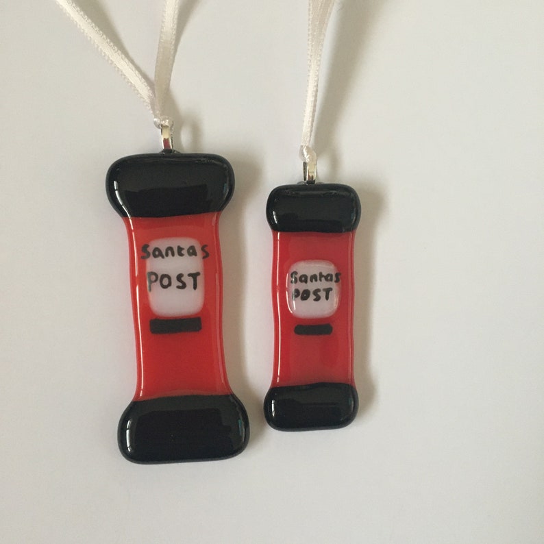 Fused Glass Christmas Decoration fused Glass Post Box Tree | Etsy