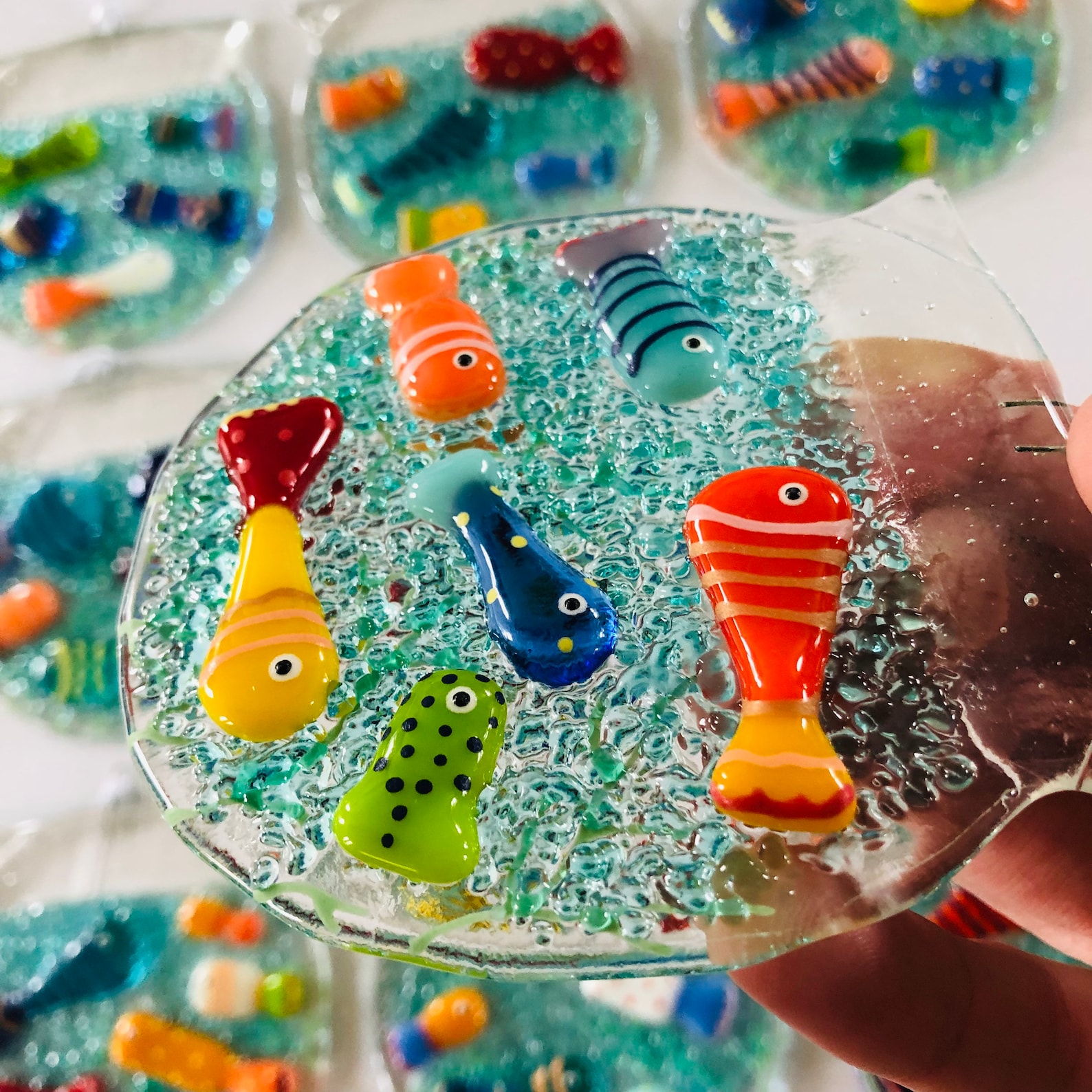 Fused Glass Fused Glass Fish Wall Art Sun Catchers Fused - Etsy