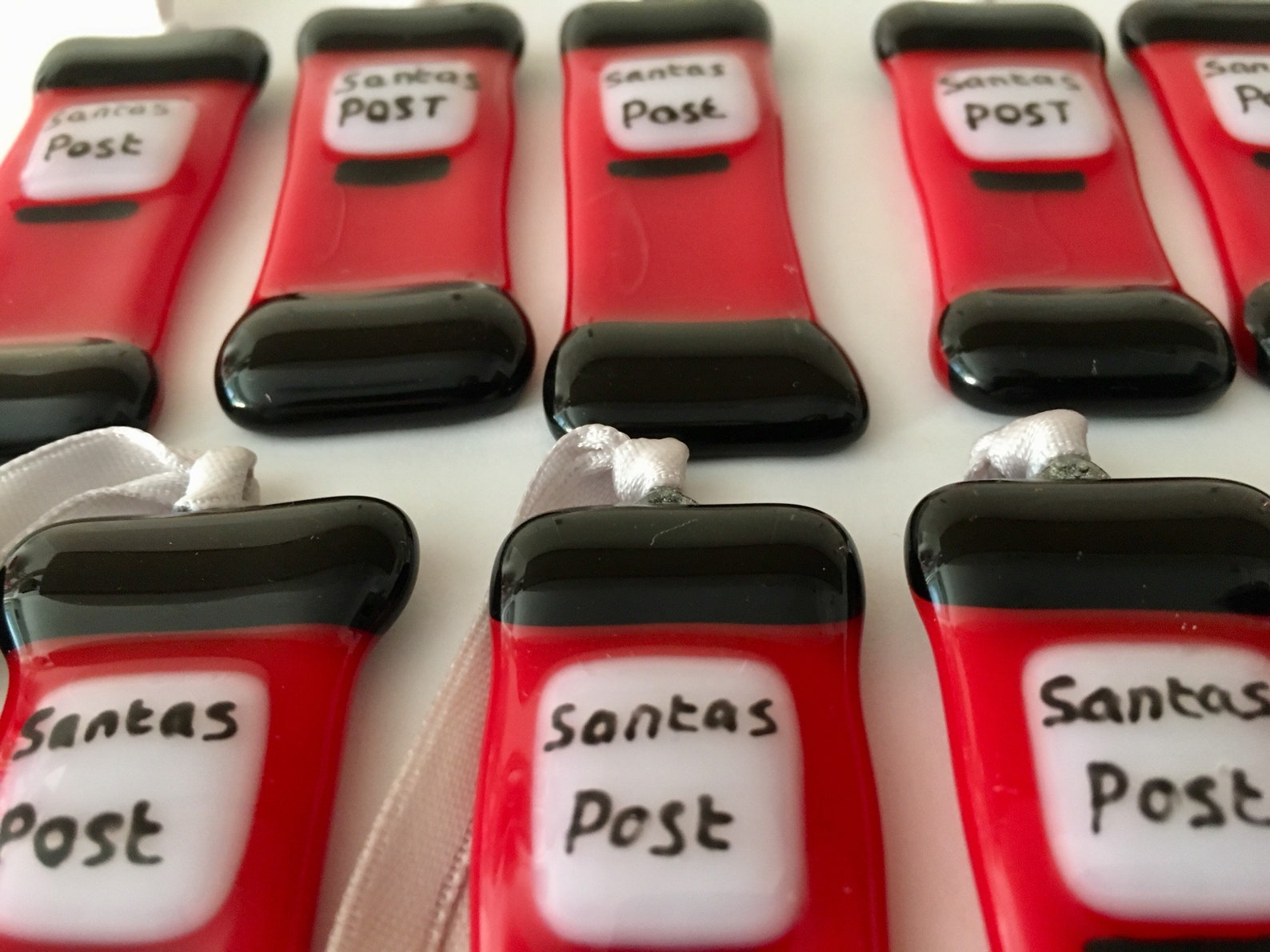 Fused Glass Christmas Decoration -fused Glass Post Box Tree Decoration ...