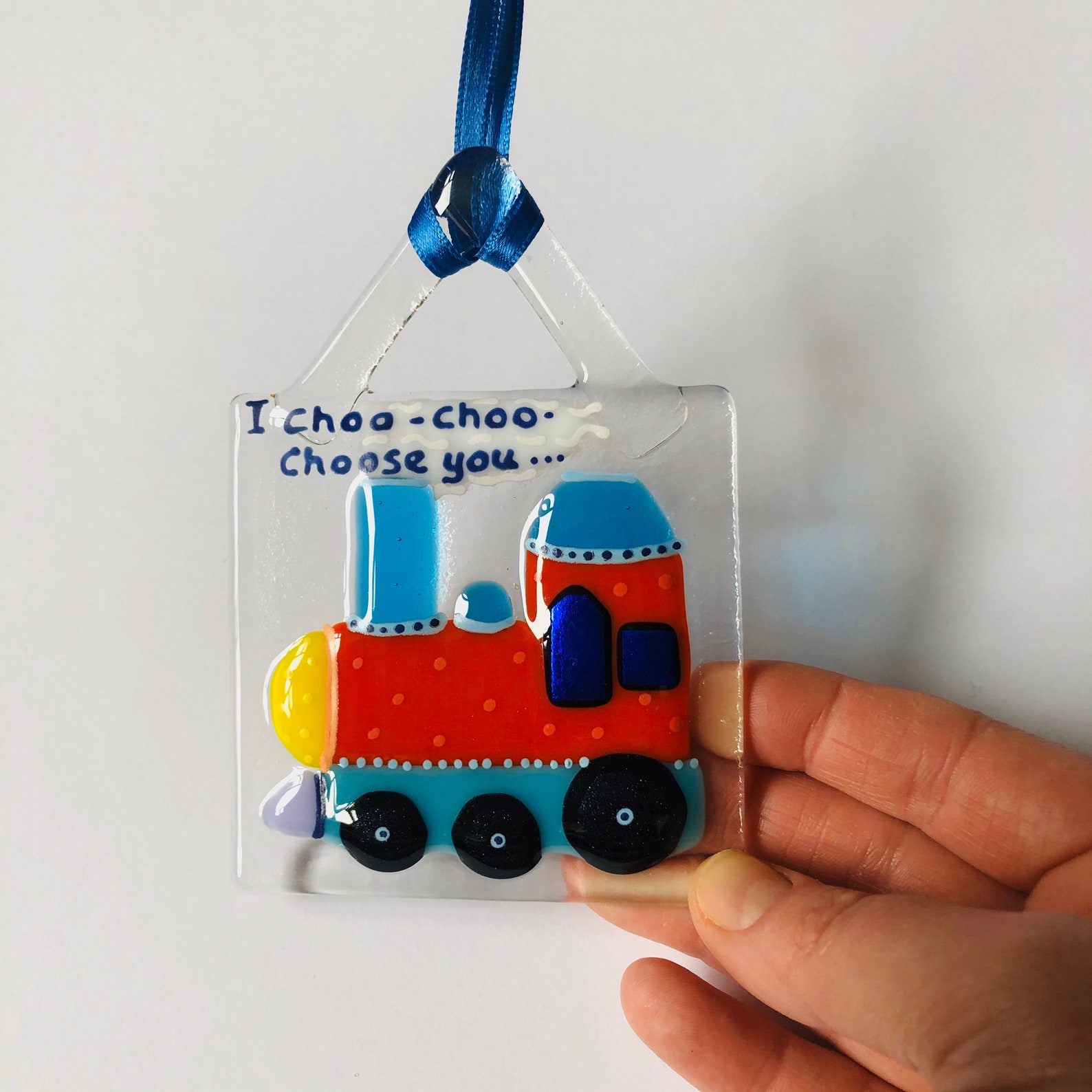 Fused Glass Art Fused Glass Train Hanger Fused Glass - Etsy