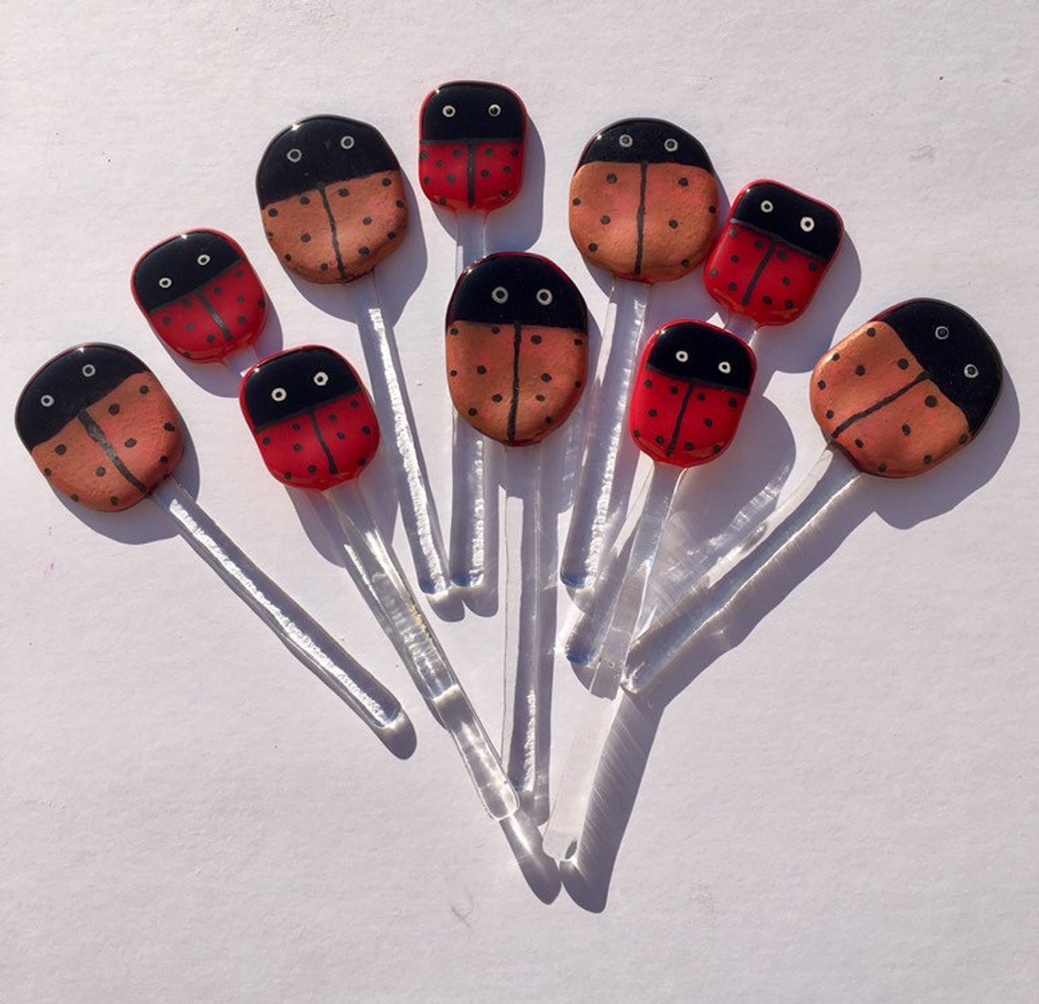 Fused Glass Ladybug Garden Decoration Fused Glass Plant | Etsy