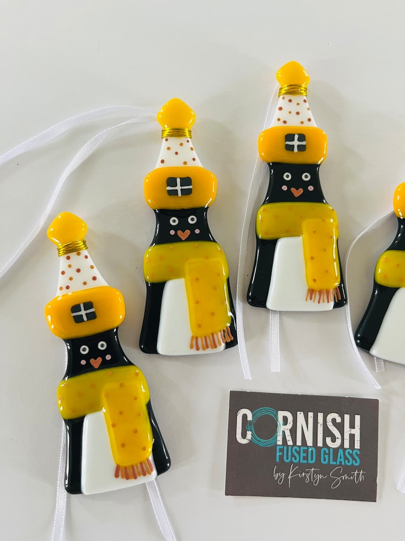 Fused Glass Cornish Christmas Decoration Box Set Fused Glass - Etsy