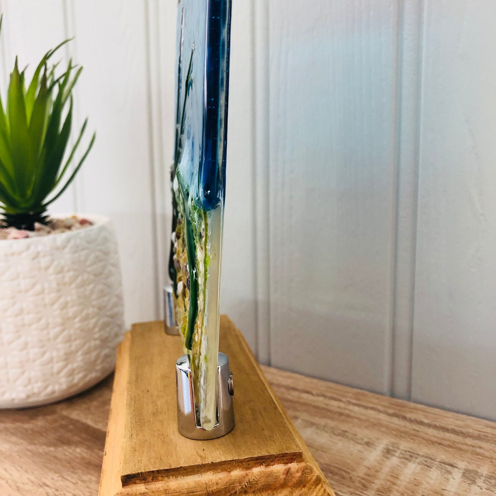 Fused Glass Cornish Coast Freestanding Panel, Fused Glass Art, Cornish ...