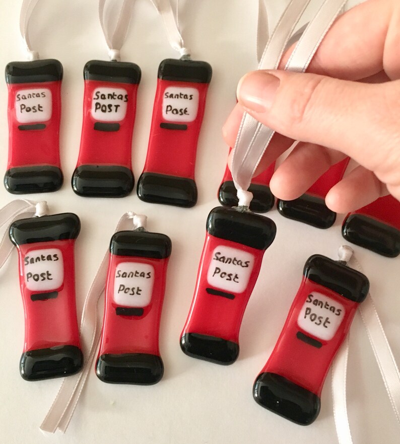 Fused Glass Christmas Decoration fused Glass Post Box Tree | Etsy