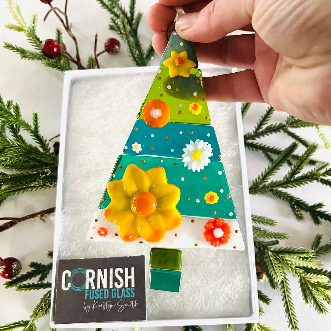 Fused Glass Christmas Tree Decoration, Tree Decoration, Christmas ...