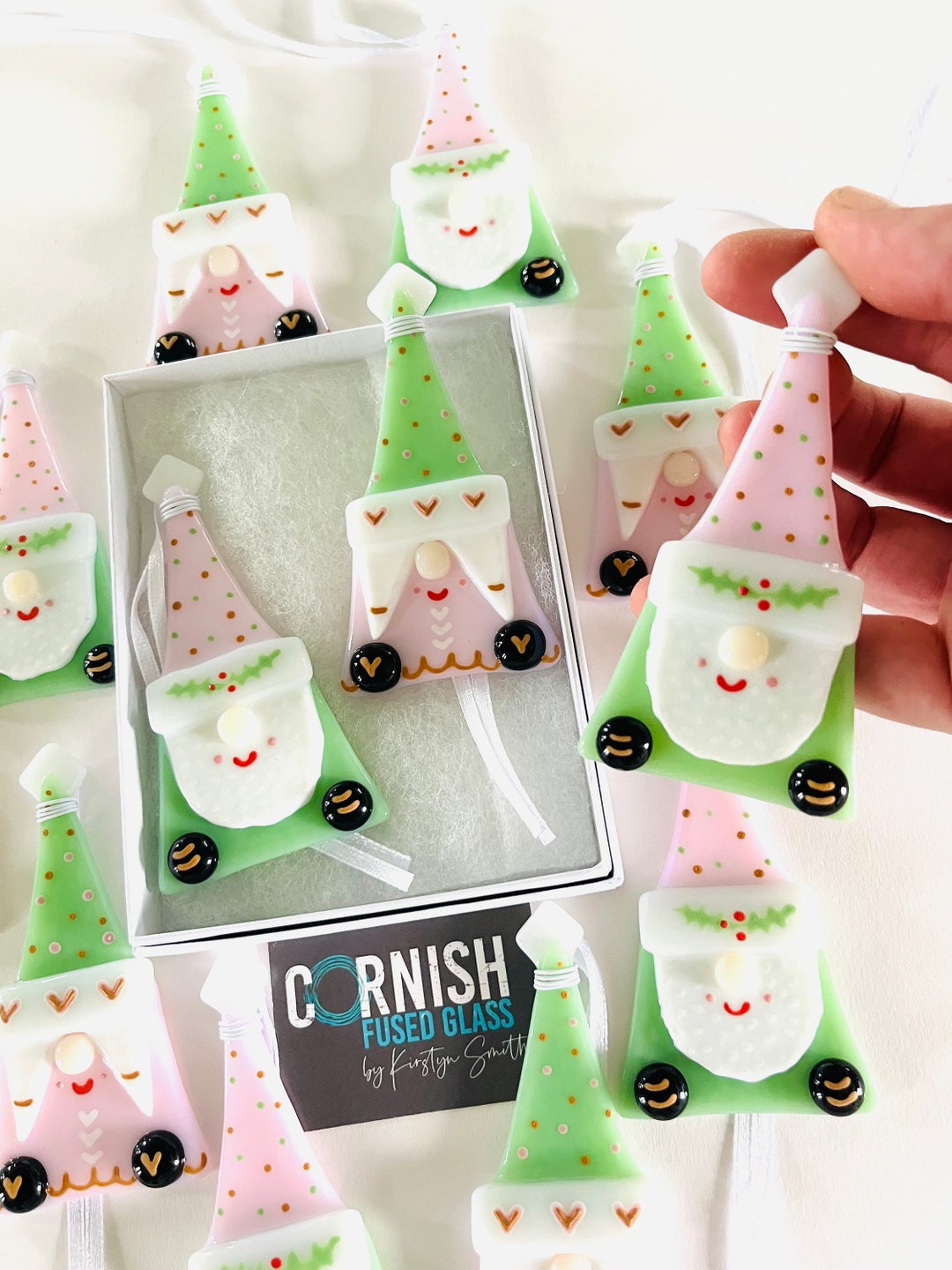 Fused Glass Gonk Christmas Decoration Cornish Fused Glass Fused Glass Cornwall Etsy