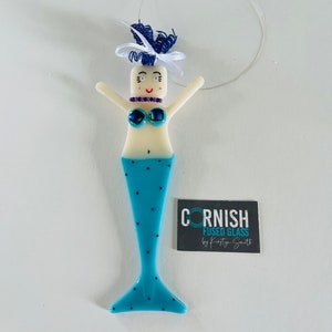 Fused Glass Mermaid Decoration - Fused Glass, Fused Glass Art, Cornish ...