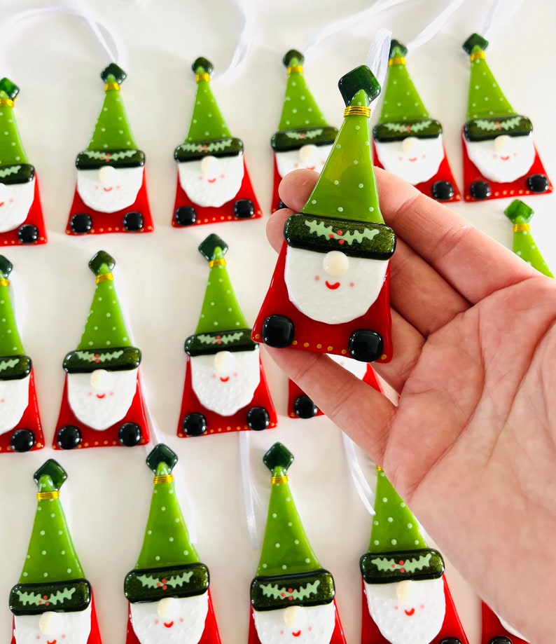 Fused Glass Gonk Christmas Decoration Cornish Fused Glass Etsy Uk