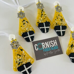 Fused Glass Cornish Christmas Decoration Box Set, Fused Glass Penguin ...