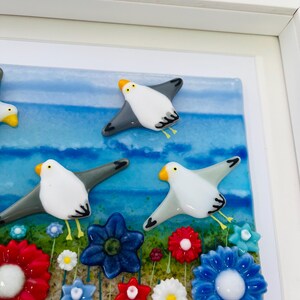 Fun and Colourful Fused Glass Lighthouse and Seagull Art - Cornish ...