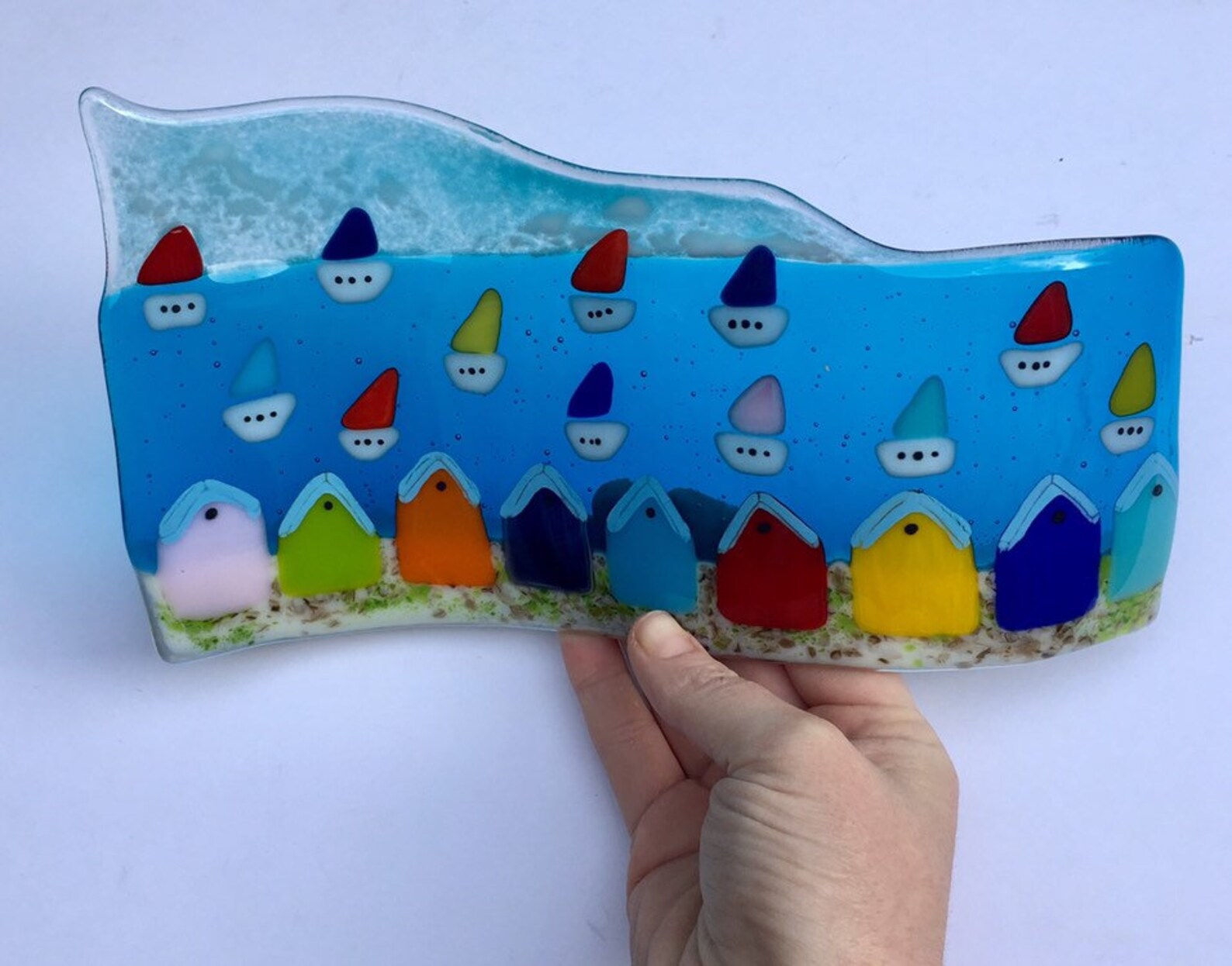 Fused Glass Art Fused Glass Cornish Coastal Inspired | Etsy