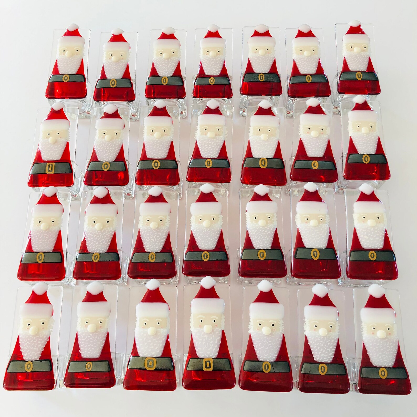 Fused Glass Santa Decoration Fused Glass Christmas - Etsy