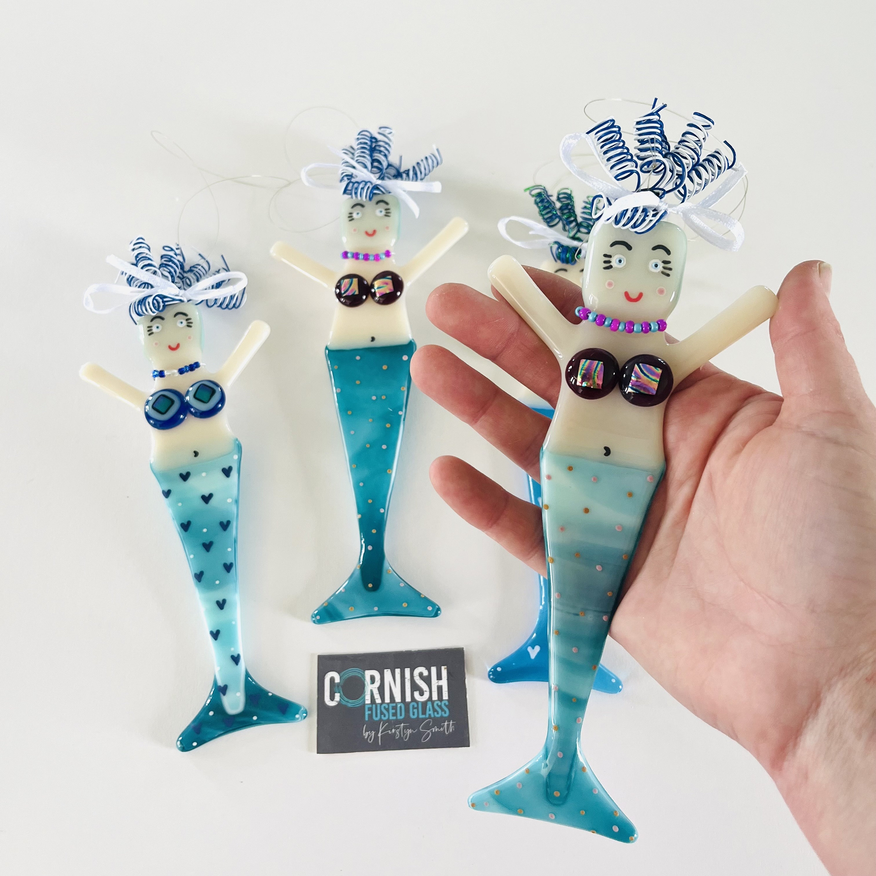 Fused Glass Mermaid Decoration - Fused Glass, Fused Glass Art, Cornish ...