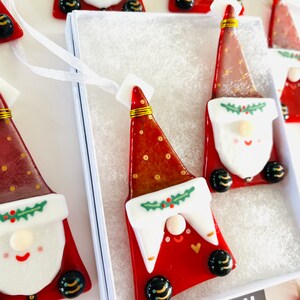 Fused Glass Gonk Christmas Decoration - Cornish Fused Glass, Fused ...