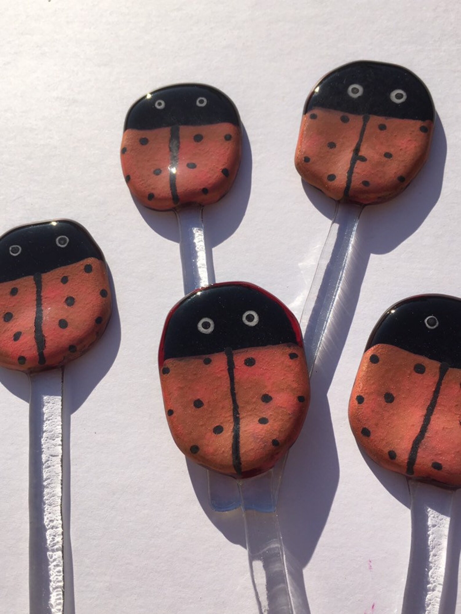 Fused Glass Ladybug Garden Decoration Fused Glass Plant | Etsy