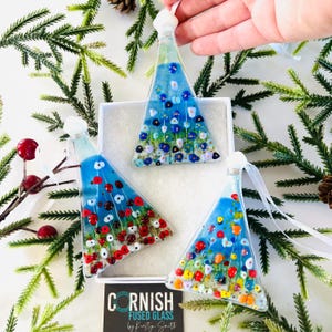 Fused Glass Cornish Christmas Tree Decoration, Tree Decoration ...