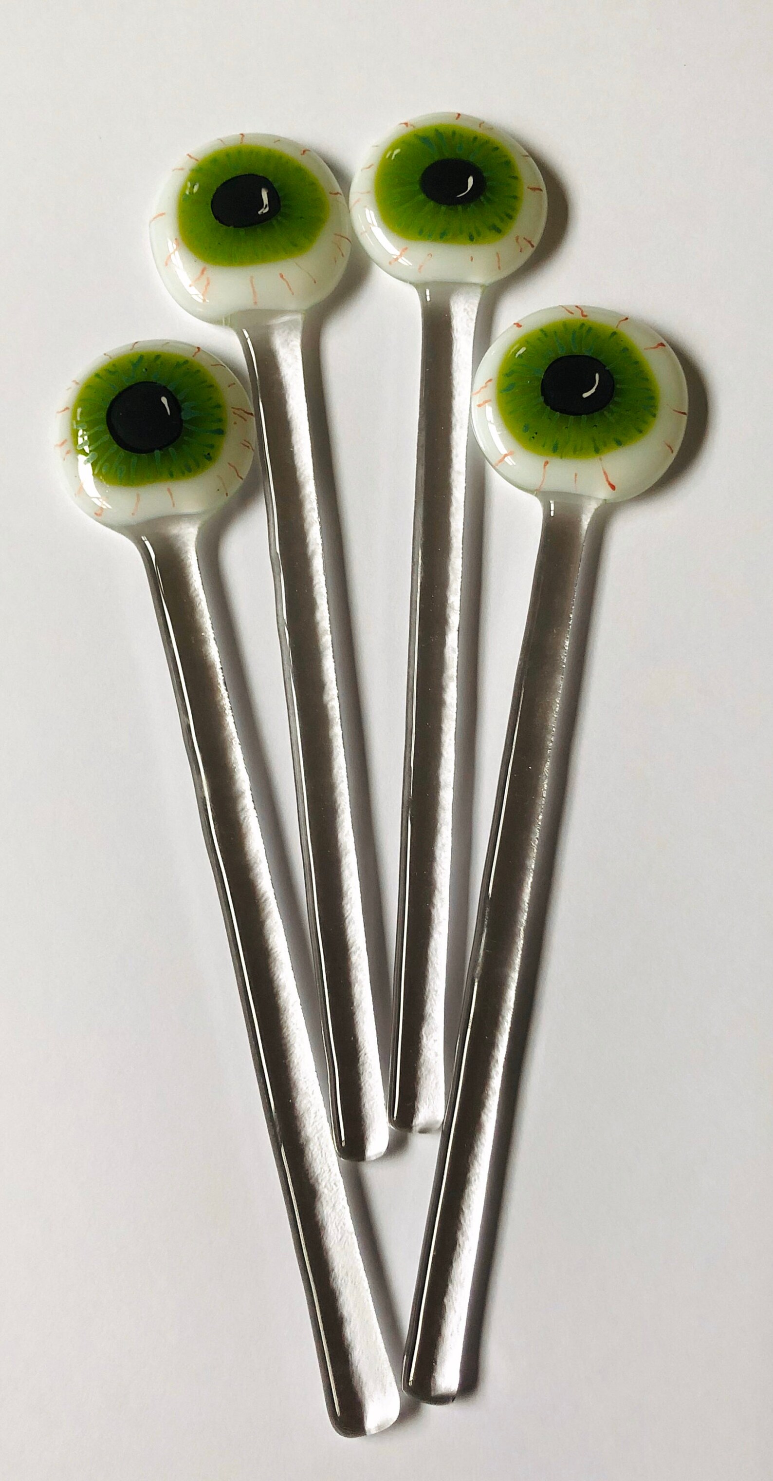 Fused glass eye ball Halloween drink stirrer fused glass | Etsy