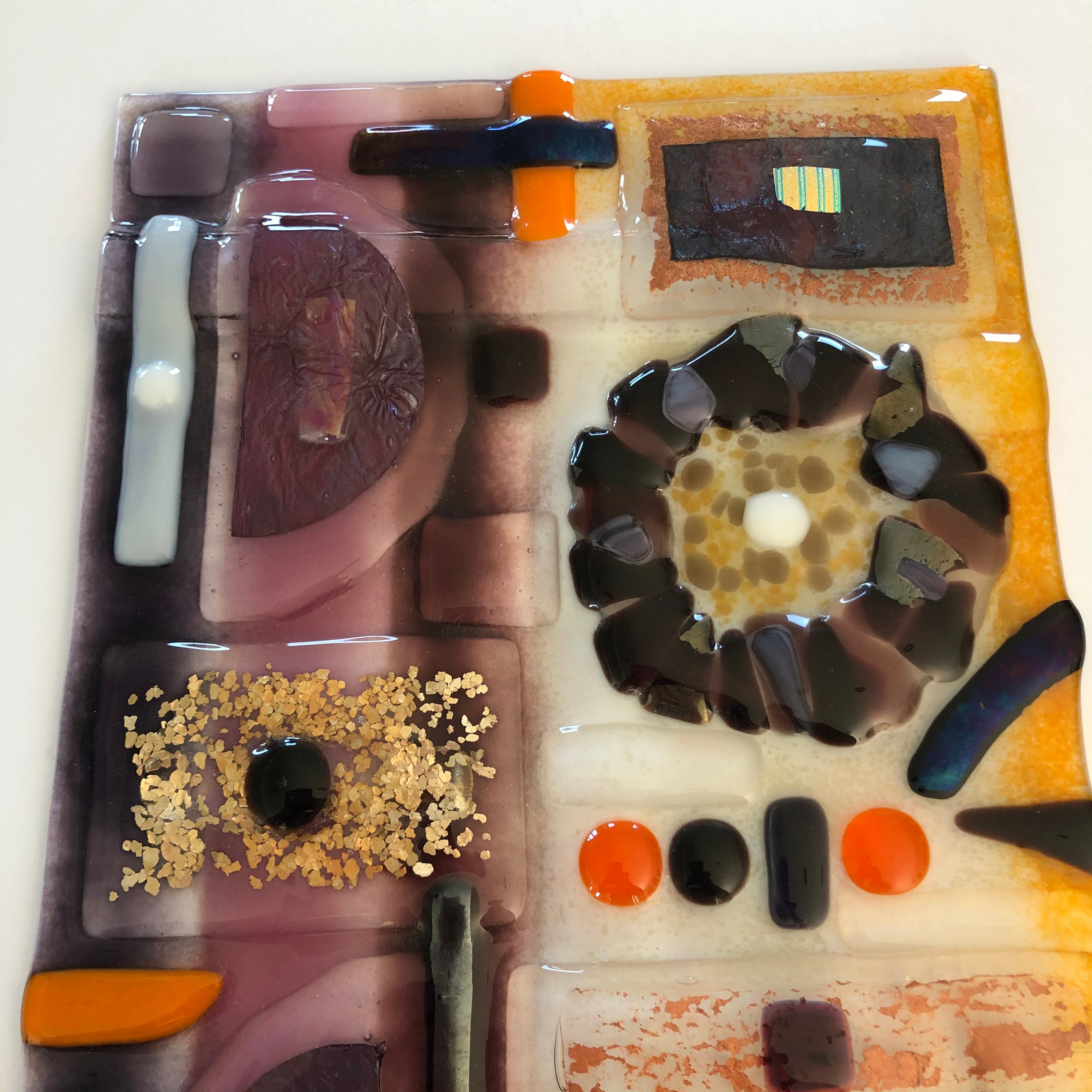 Fused Glass Contemporary Art Pannel Cornish Fused Glass | Etsy