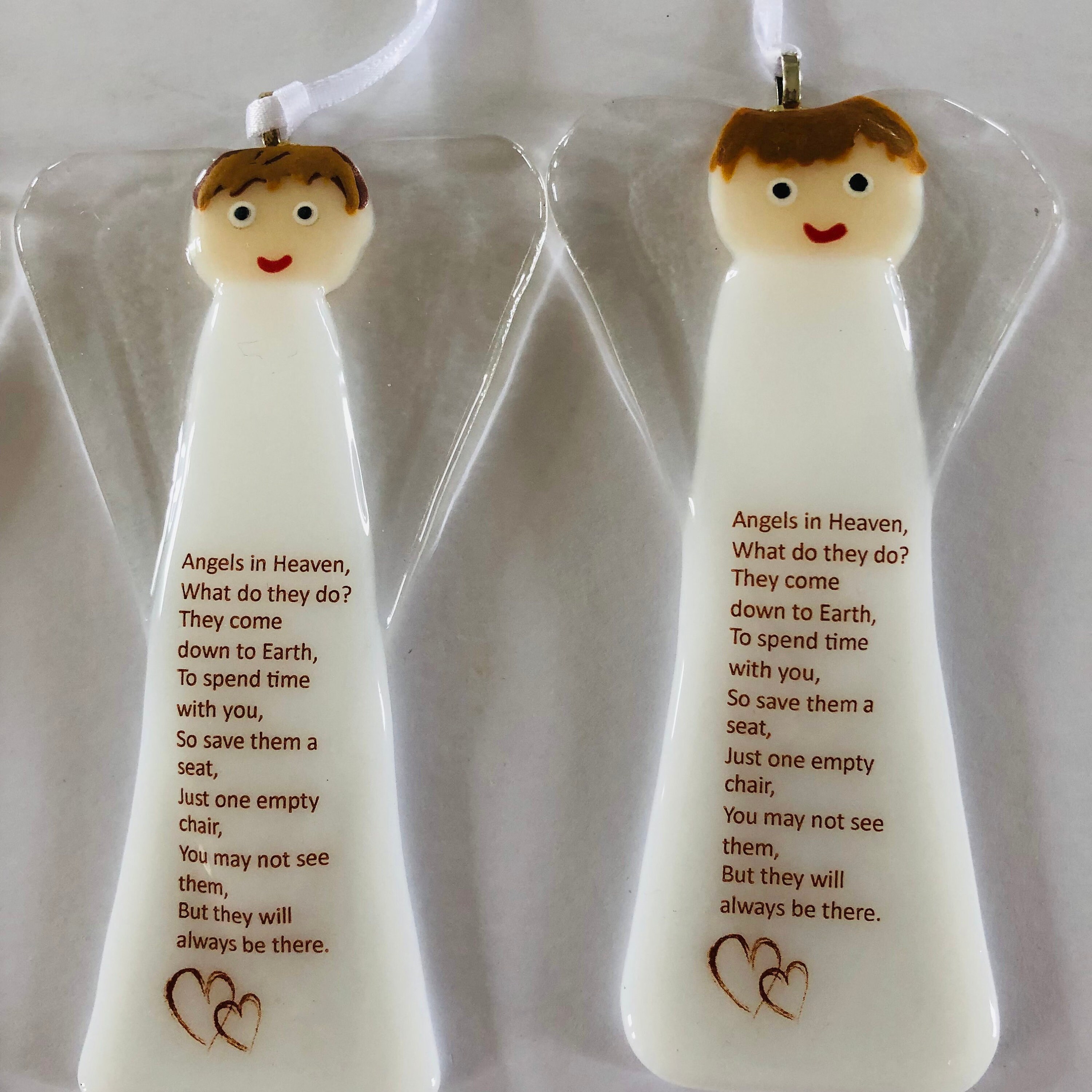 Fused Glass Christmas Angel Memorial Decoration Memorial | Etsy