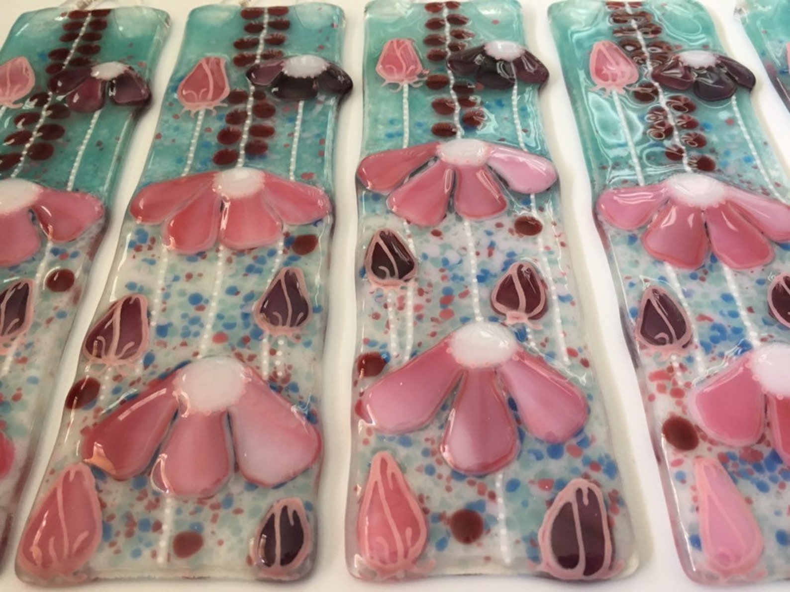 Fused Glass Art fused Glass Flowers Hanger Fused Glass - Etsy