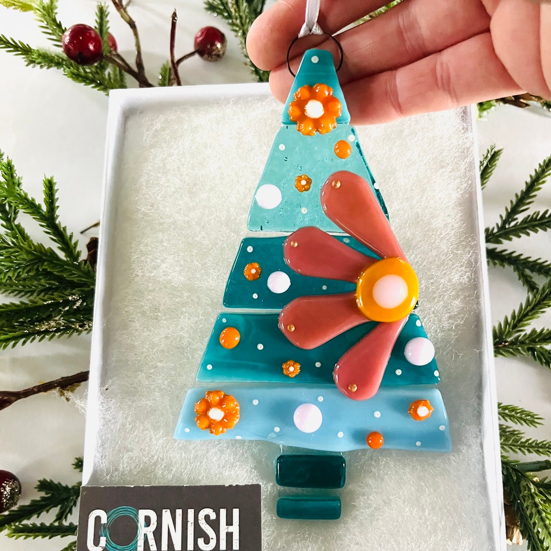 Fused Glass Christmas Tree Decoration, Tree Decoration, Christmas ...