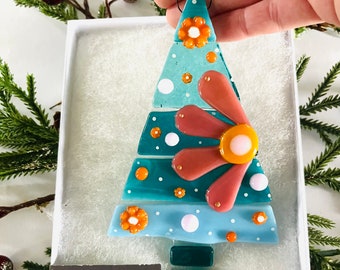 Fused Glass Christmas Tree Decoration, Tree Decoration, Christmas ...