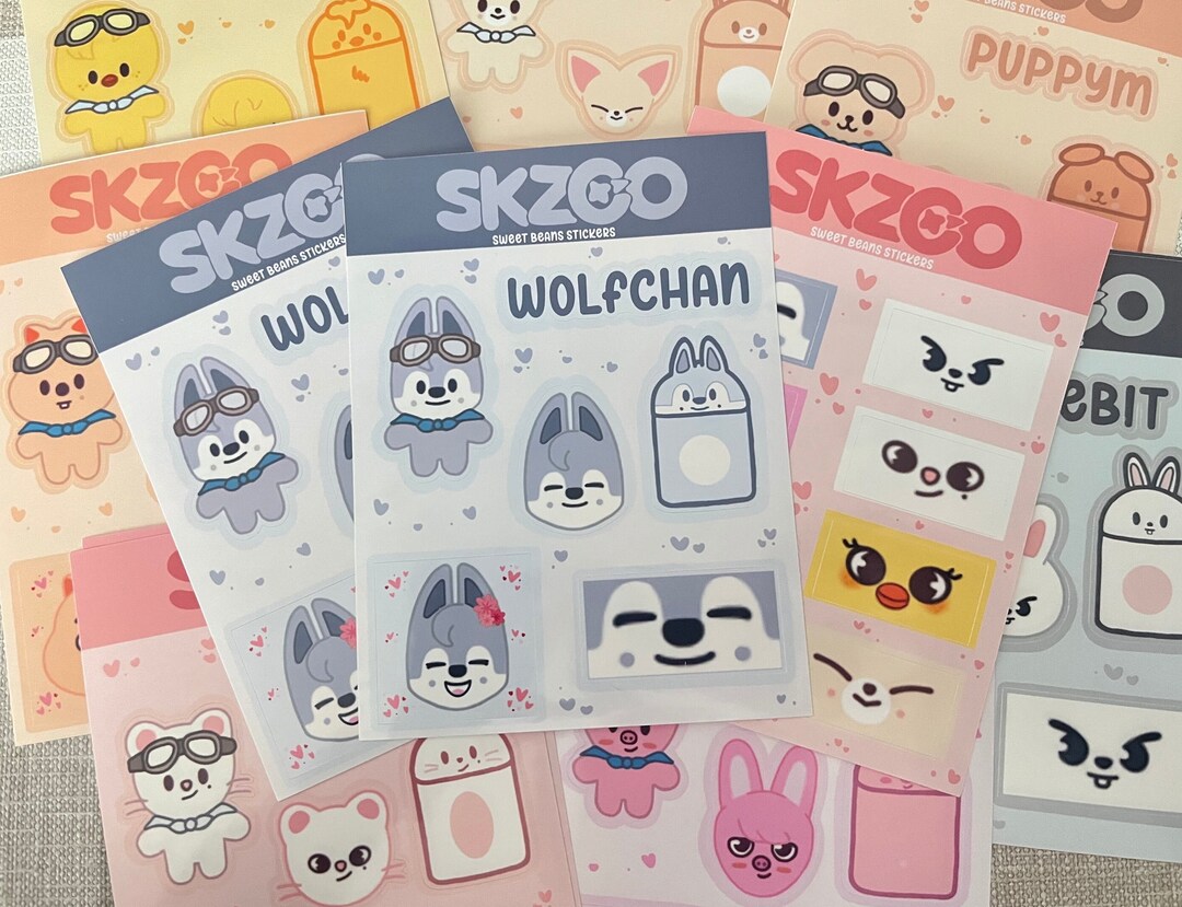 Stray Kids Skzoo Sticker Sheets - Etsy Hong Kong
