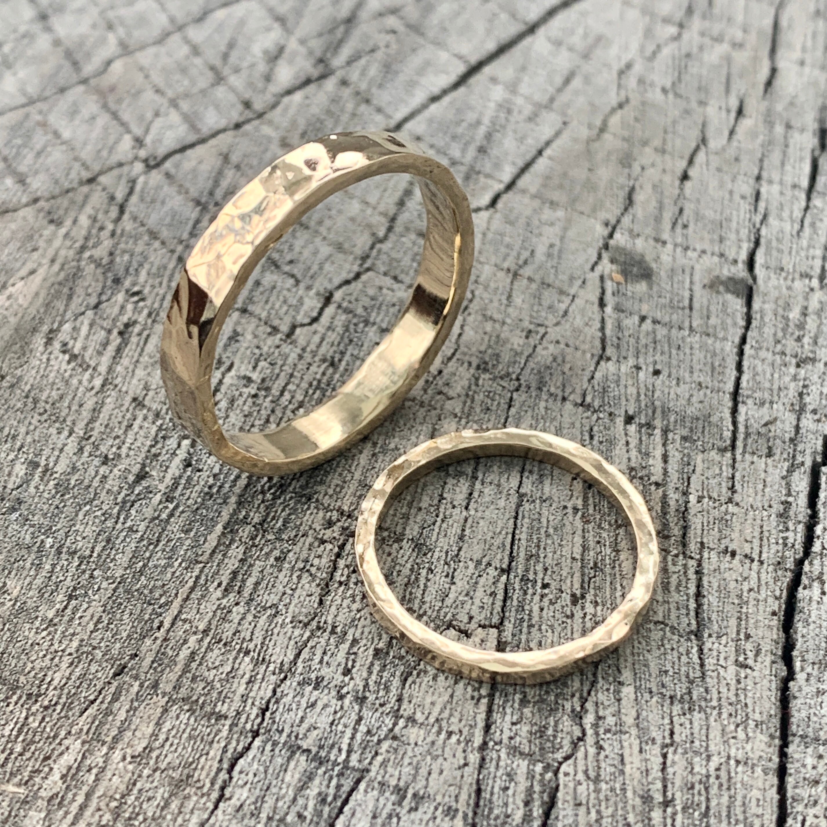 Gold Wedding Band Set Gold Wedding Ring Set Thin Wedding | Etsy