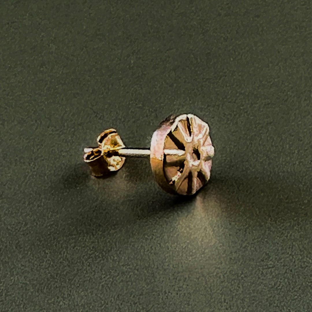 Single Gold Stud Earring Man. Personalised Single Earring. Handmade ...
