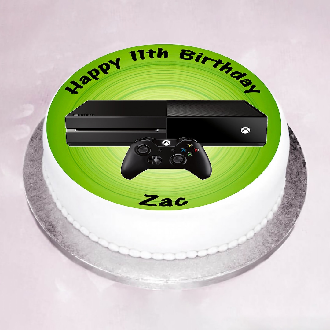 Xbox Themed Cake Topper Edible Personalised Round Cake Topper ...