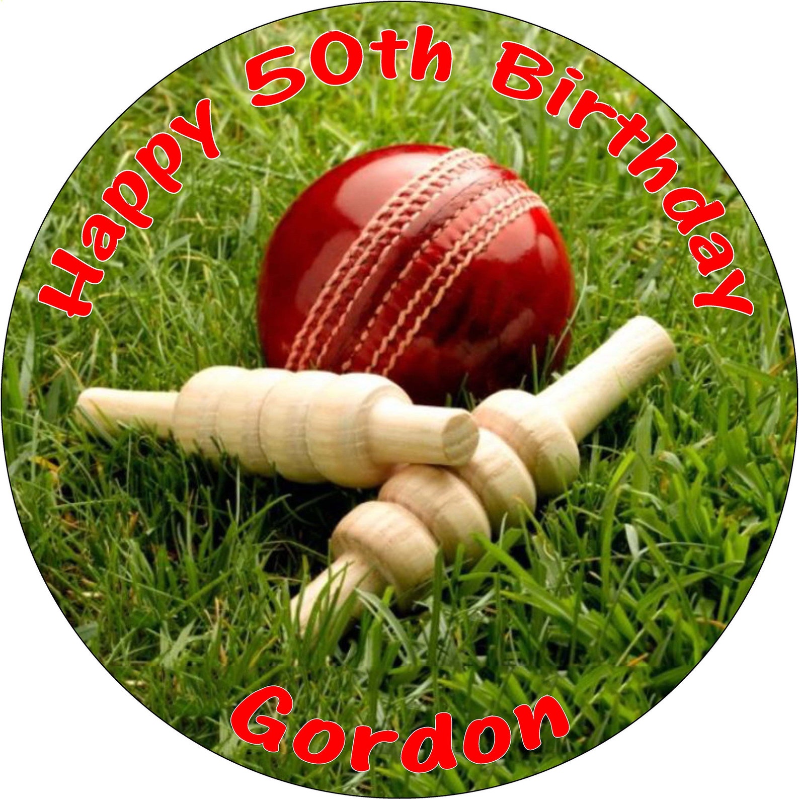Cricket Cake Topper Edible Personalised Round Cake Topper - Etsy