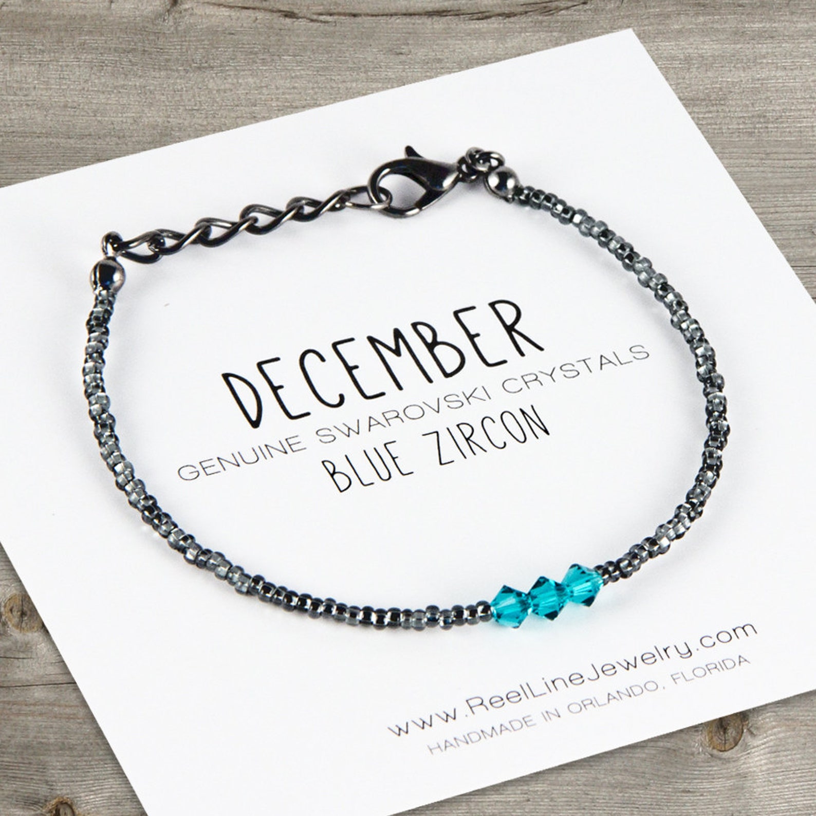 December Birthstone Bracelet Blue Zircon Turquoise Birthstone - Etsy