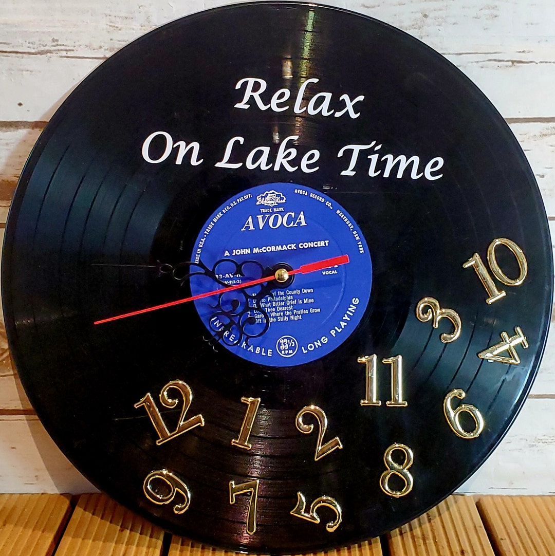 RELAX on LAKE TIME (record Clock) - Etsy