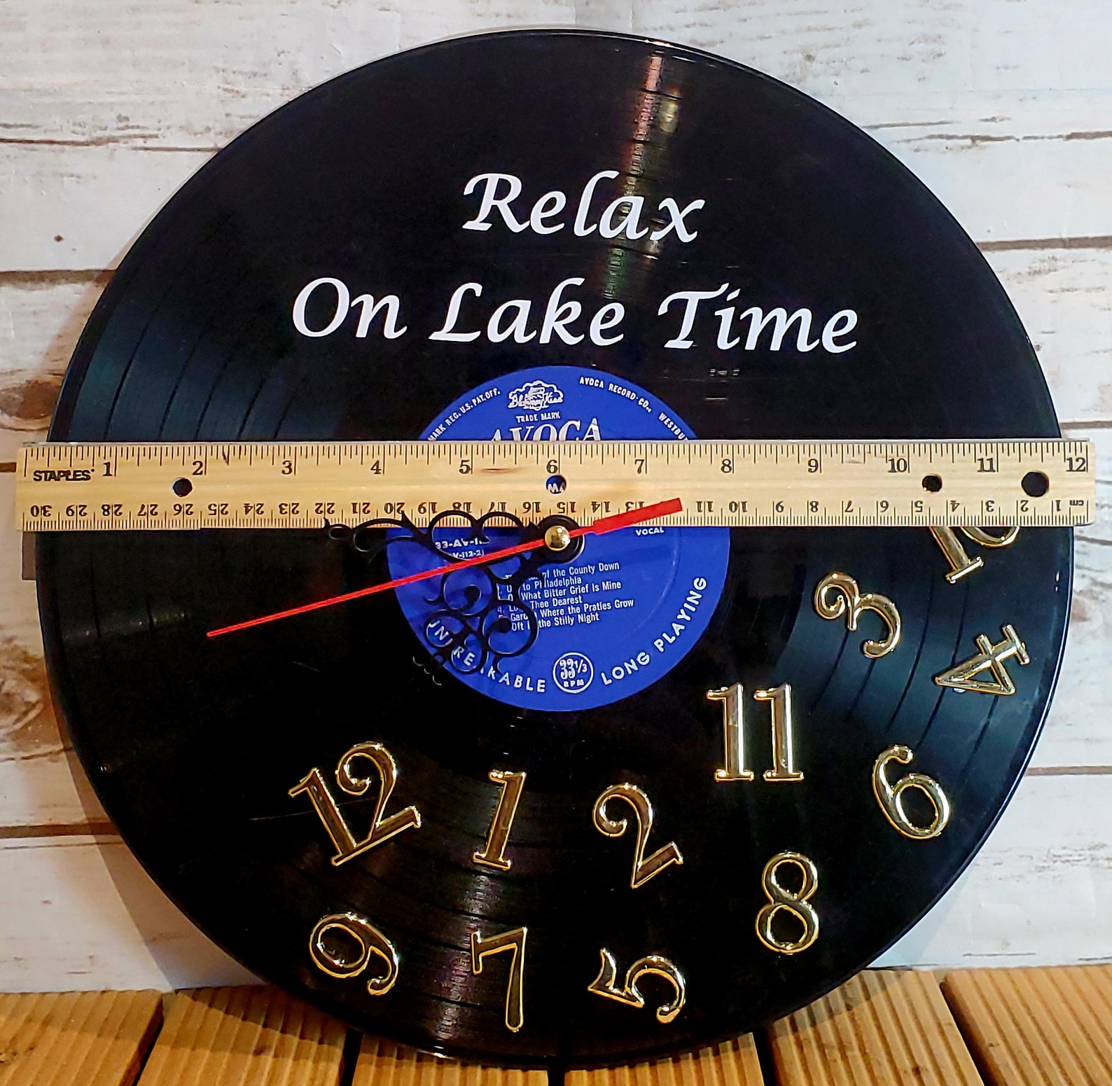 RELAX on LAKE TIME (record Clock) - Etsy