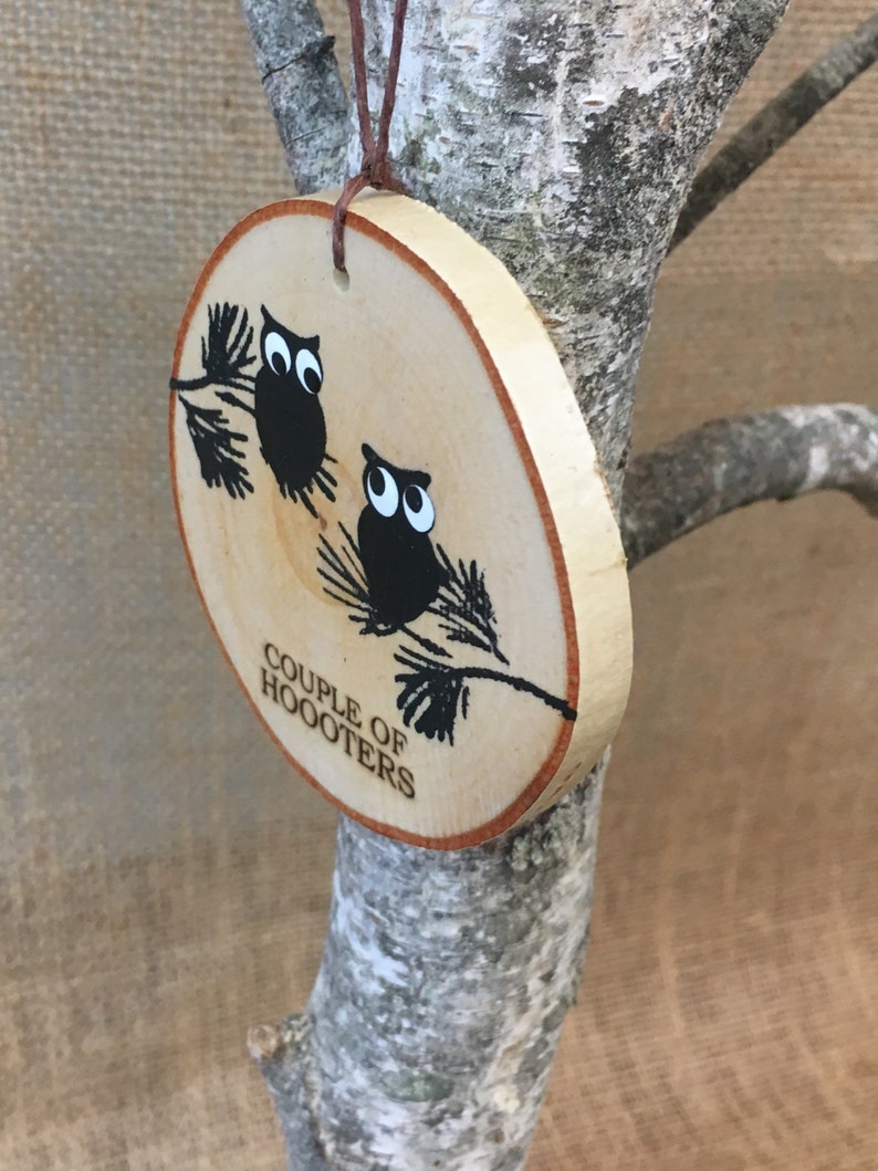 Rustic Birch Owl "couple of Hooters" Ornament/funny Owl Ornament ...