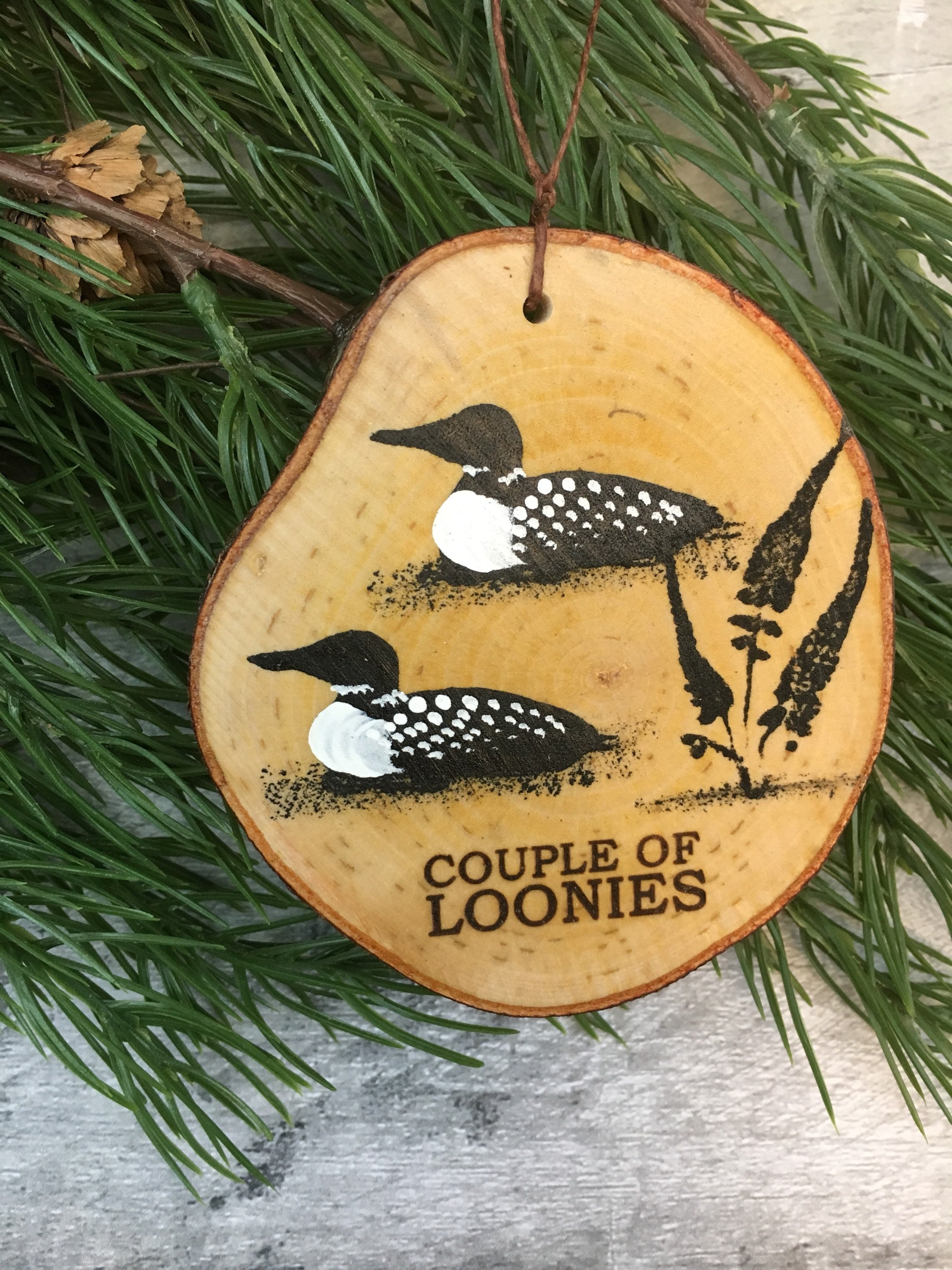 Loon Ornament/ loon decor/personalize gift/wood | Etsy