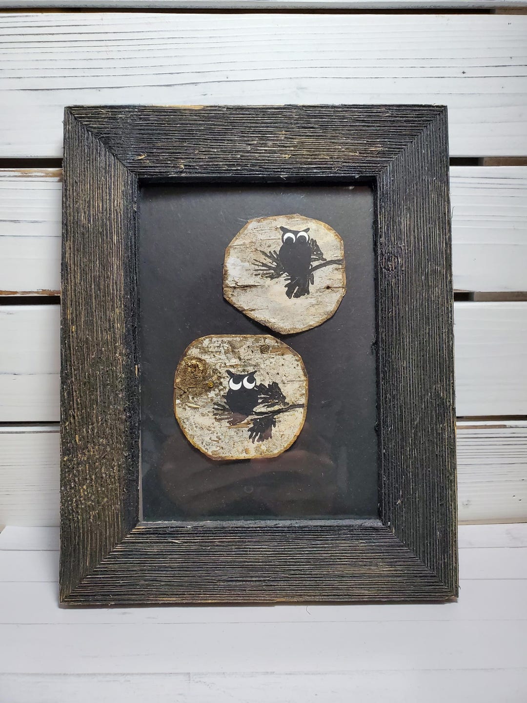 Owls on Birch Handcrafted 5x7 Barn Wood Frame, Rustic Farmhouse Frame ...