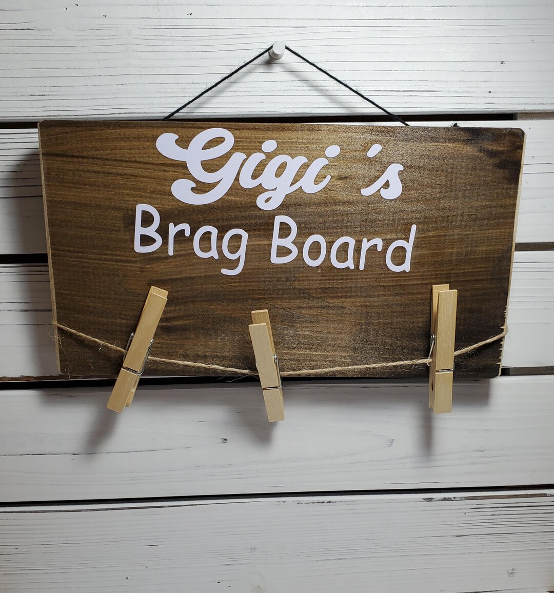 BRAG BOARD GIGI'S - 6X10 Dark Wood - Etsy