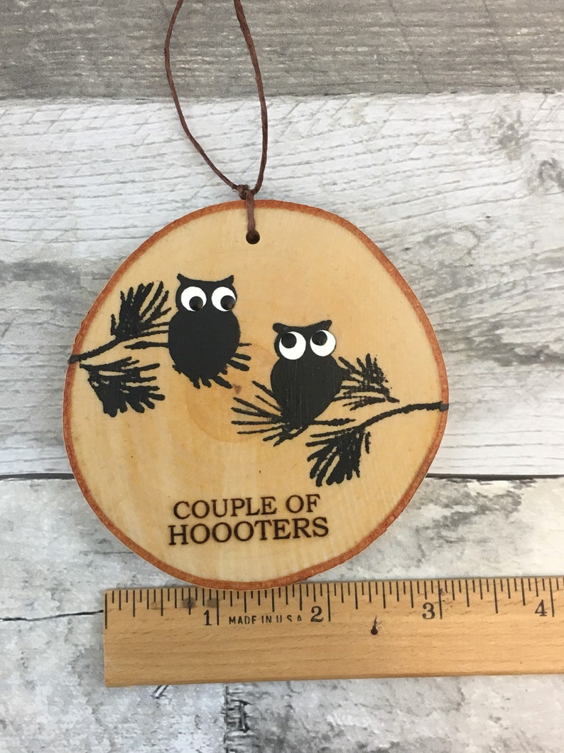 Rustic Birch Owl "couple of Hooters" Ornament/funny Owl Ornament ...