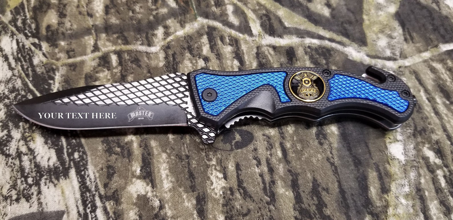 Police Pocket KnifeMC069 PD Laser Engraved Personalized | Etsy