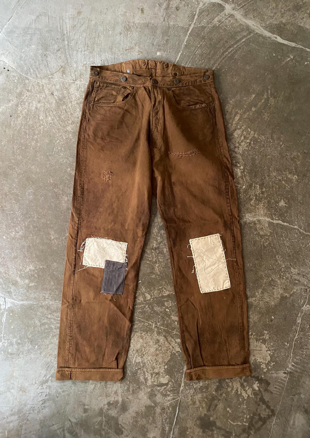 Levis Vintage Clothing Remake Patchwork Pants Kapital RRL - Etsy