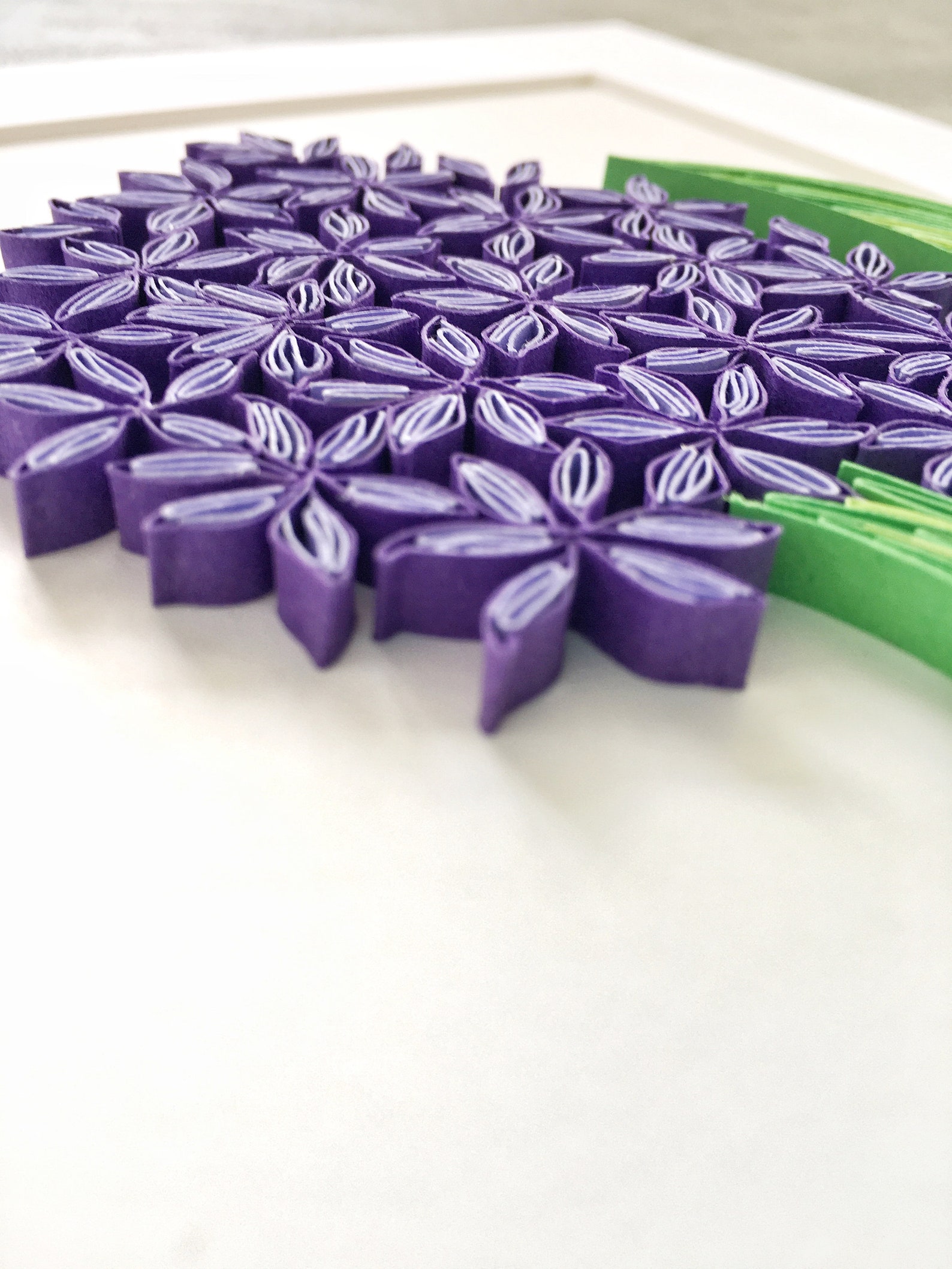 Handmade Quilling Art Hyacinth, White Mount Picture, Unframed Paper Art ...