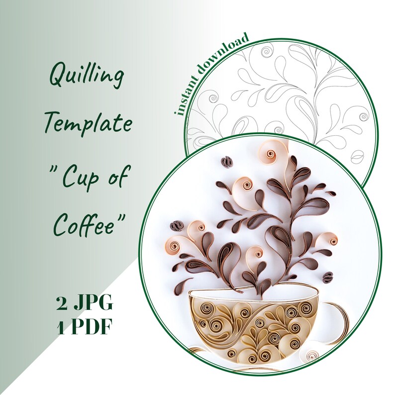 Quilling Template Quilling Pattern to Make Cup of Coffee - Etsy